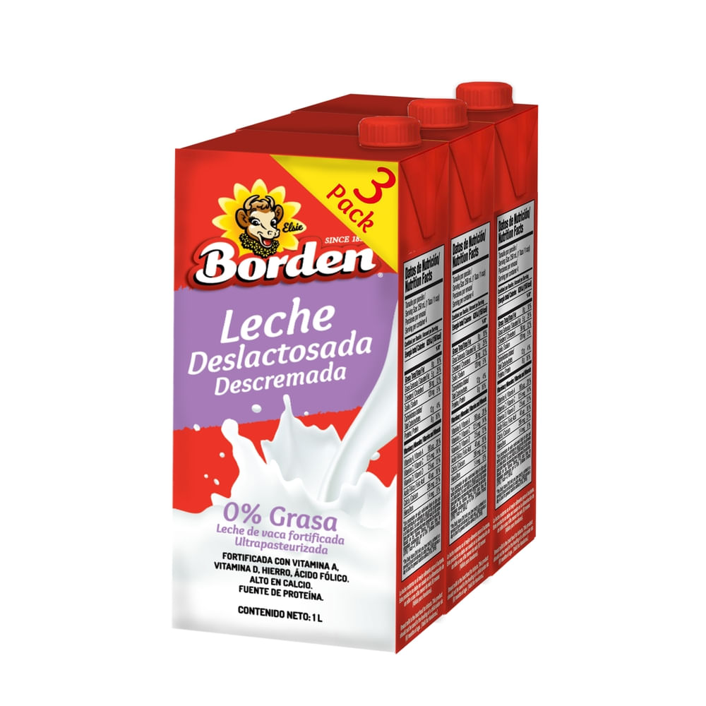 Leche Borden Deslactosada Descremada 3 Pack - 3000 ml - Maxipalí ...