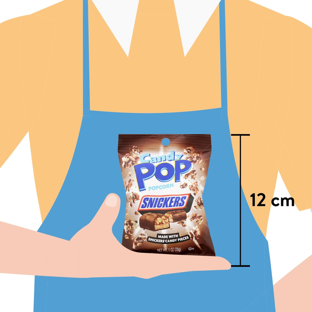 Papas y Frituras Candy Pop Palomitas De Maiz 1oz Snickers - Masxmenos ...