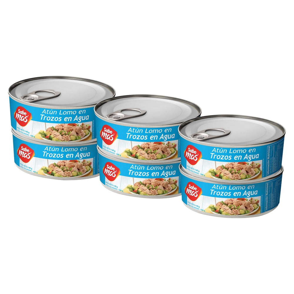 Comprar 6 Pack Atún Sabemas Trozos En Agua -600gr | Walmart Costa Rica ...