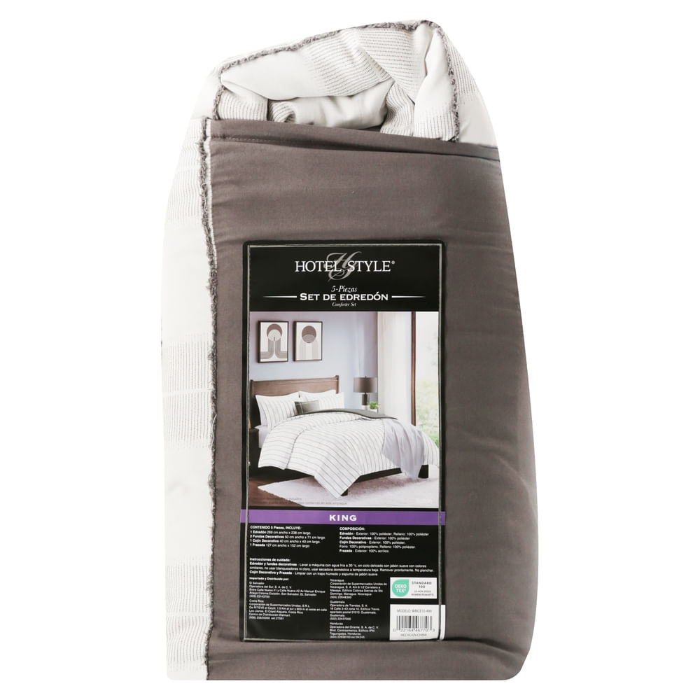 Hs Edredon Sutton 5pzs K Grey - Walmart | Costa Rica