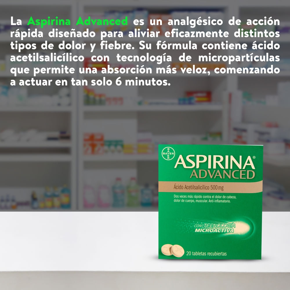 Comprar Aspirina Advanced 500 Mg, Caja 20 Tabletas | Walmart Costa Rica ...