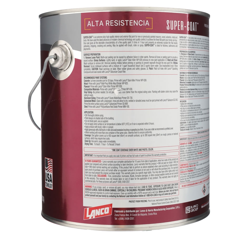 Comprar Pintura mate de látex Lanco, lx super coat tint -1 galon ...