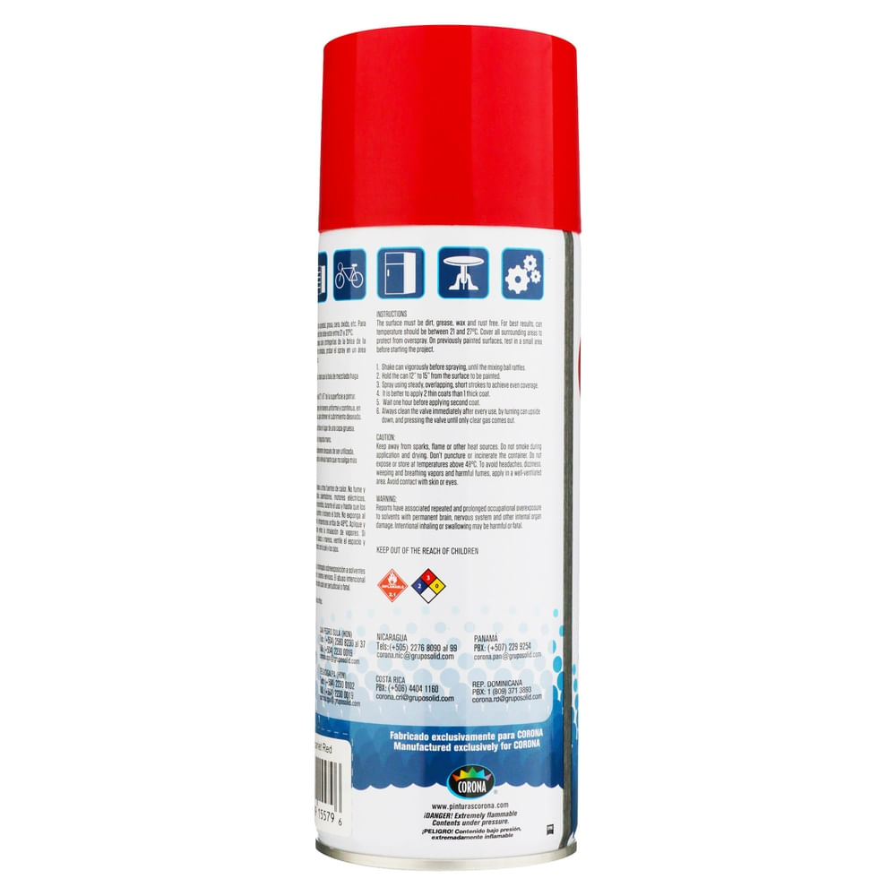 Comprar Pintura En Spray Corona Fast Dry Color Scarlet Rojo -400ml ...