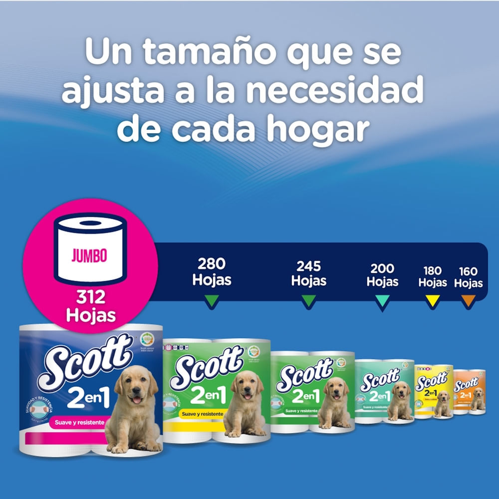 Papel Higiénico Scott 2 En 1 Doble Hoja - 40 Rollos - Walmart | Costa Rica