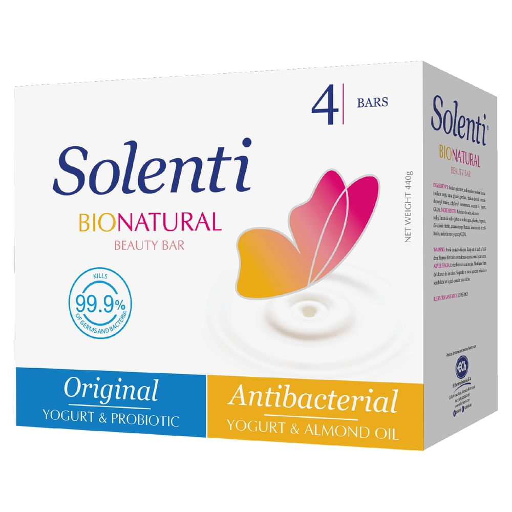 Comprar Jabón de tocador Solenti antibacterial original 4 Uds - 440 g ...