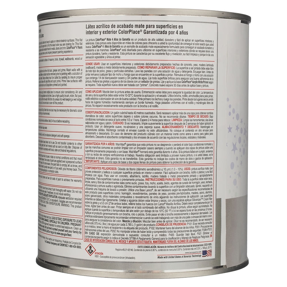Comprar Pintura acrilica Lanco 4 años de garantía, Color Place blanco ...