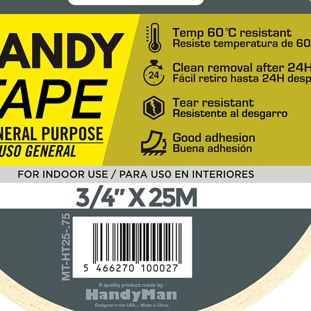 Comprar Masking handy tape Handyman uso general -3/4 pulgadadas x 25 ...
