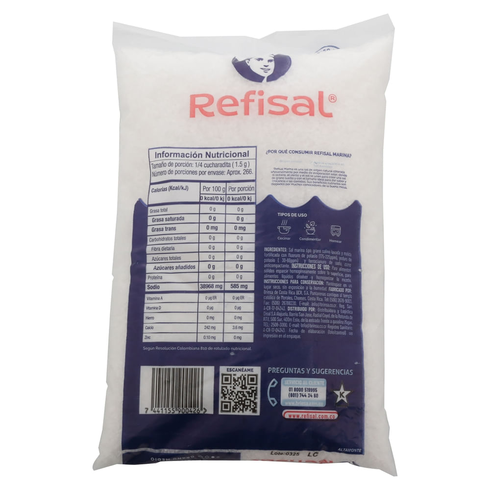 Comprar Sal Marina Refisal Refisal - 550 g | Walmart Costa Rica ...