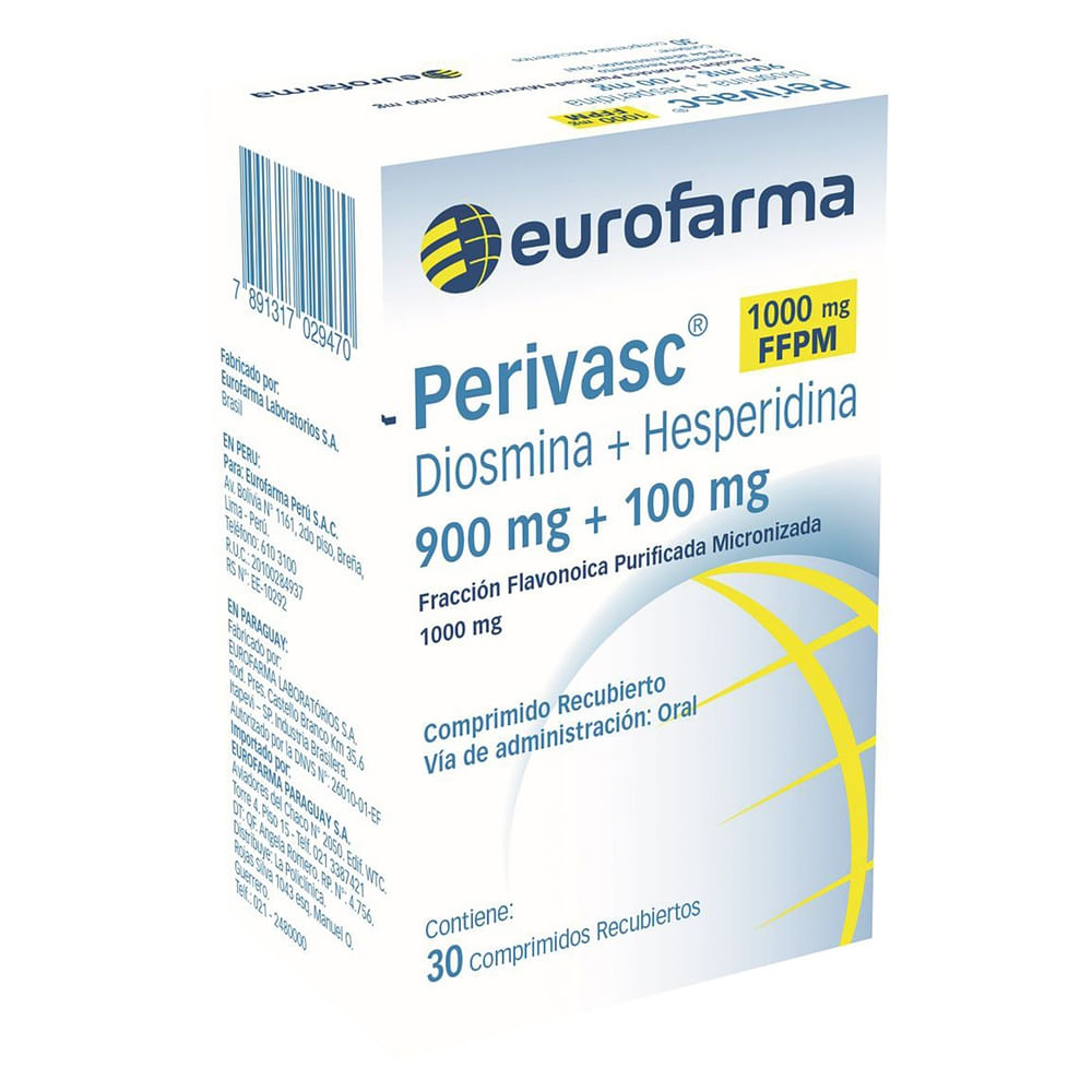 Cardiovascular & Hipertensivo Eurofarma Perivasc 900mg 100mg x 30 Tab ...