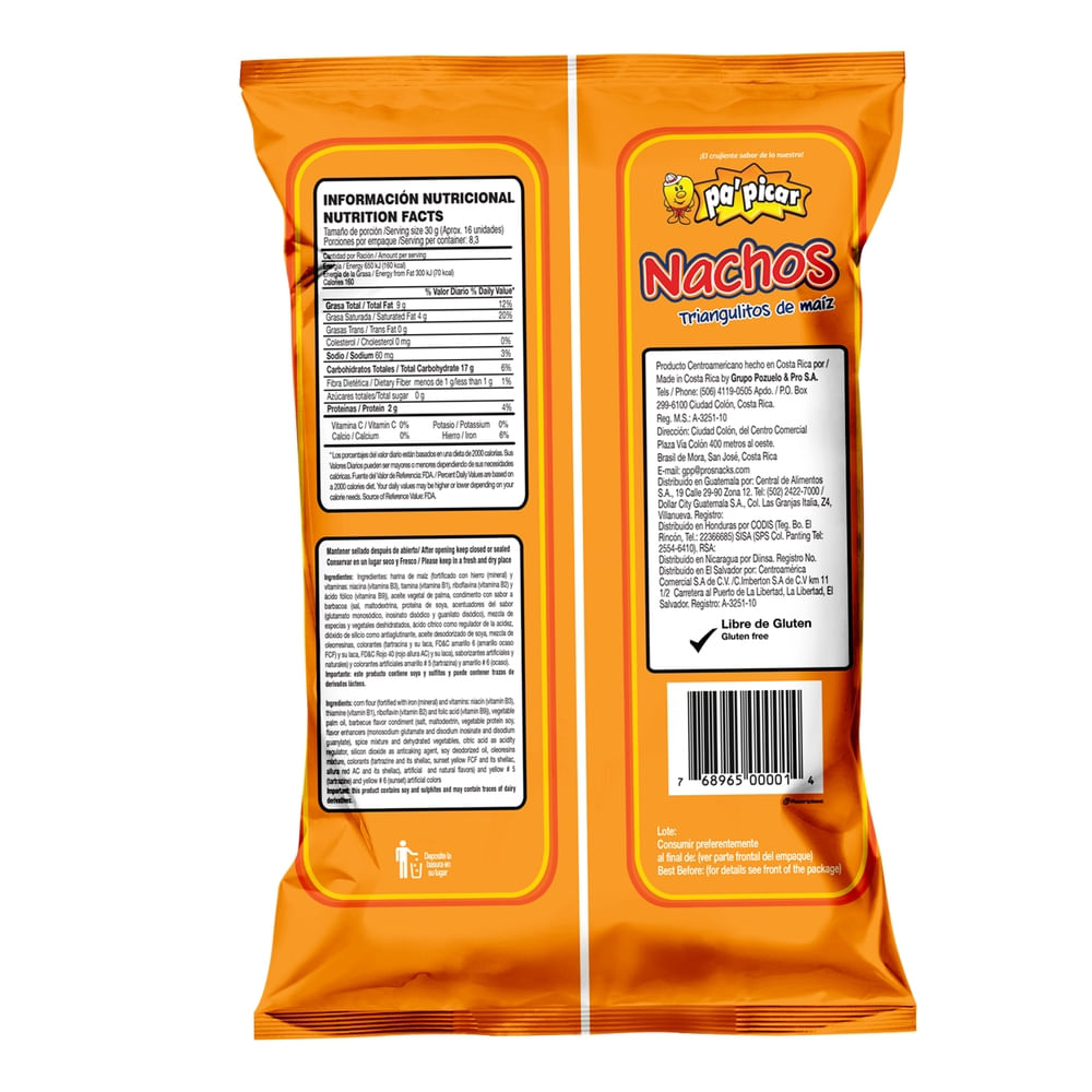 Comprar Snack pa'picar nachos triángulo de maíz - 250 g | Walmart Costa ...