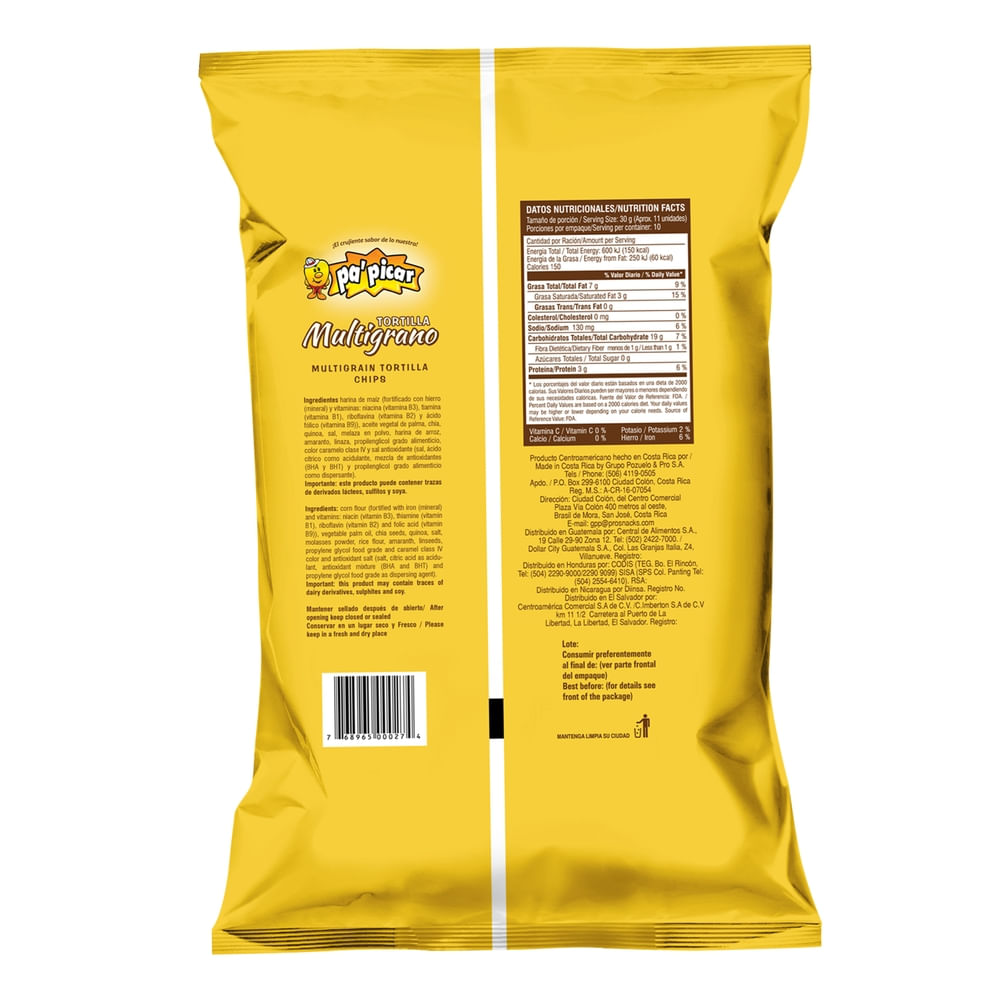 Comprar Tortilla pa'picar Multigrano Chía Quinoa Linaza Amaranto - 300 ...