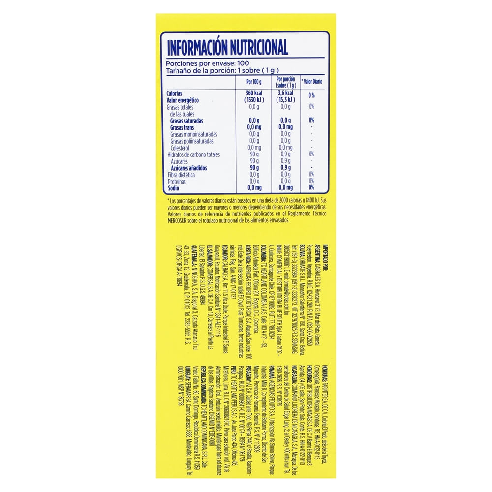 Comprar Edulzante Splenda 100 Sobres - 100 g | Walmart Costa Rica ...