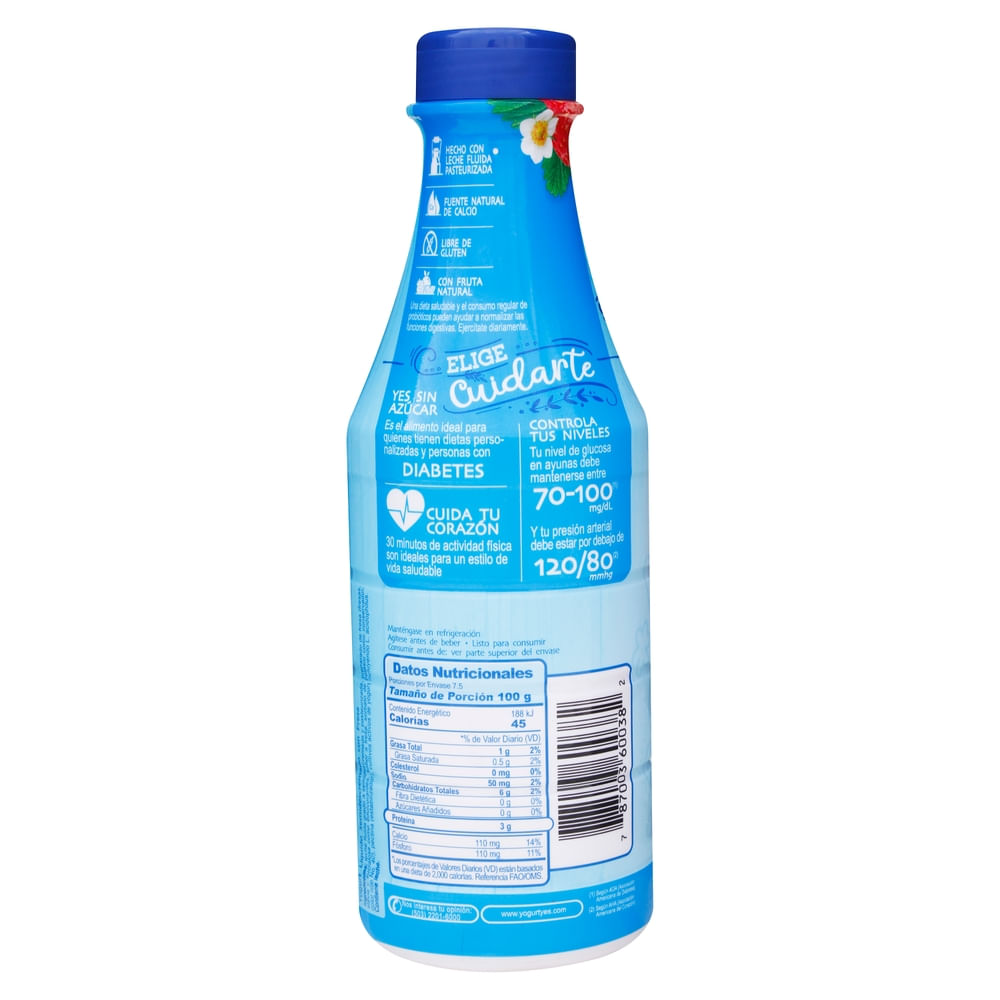 Comprar Yogurt Yes sabor fresa light líquido sin azúcar - 750 g ...