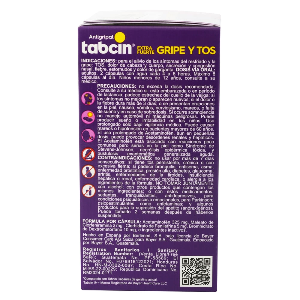 Antiviral, Gripe y Tos Bayer Consumo Tabcin Liq Gel Grip y To 2 Caps ...