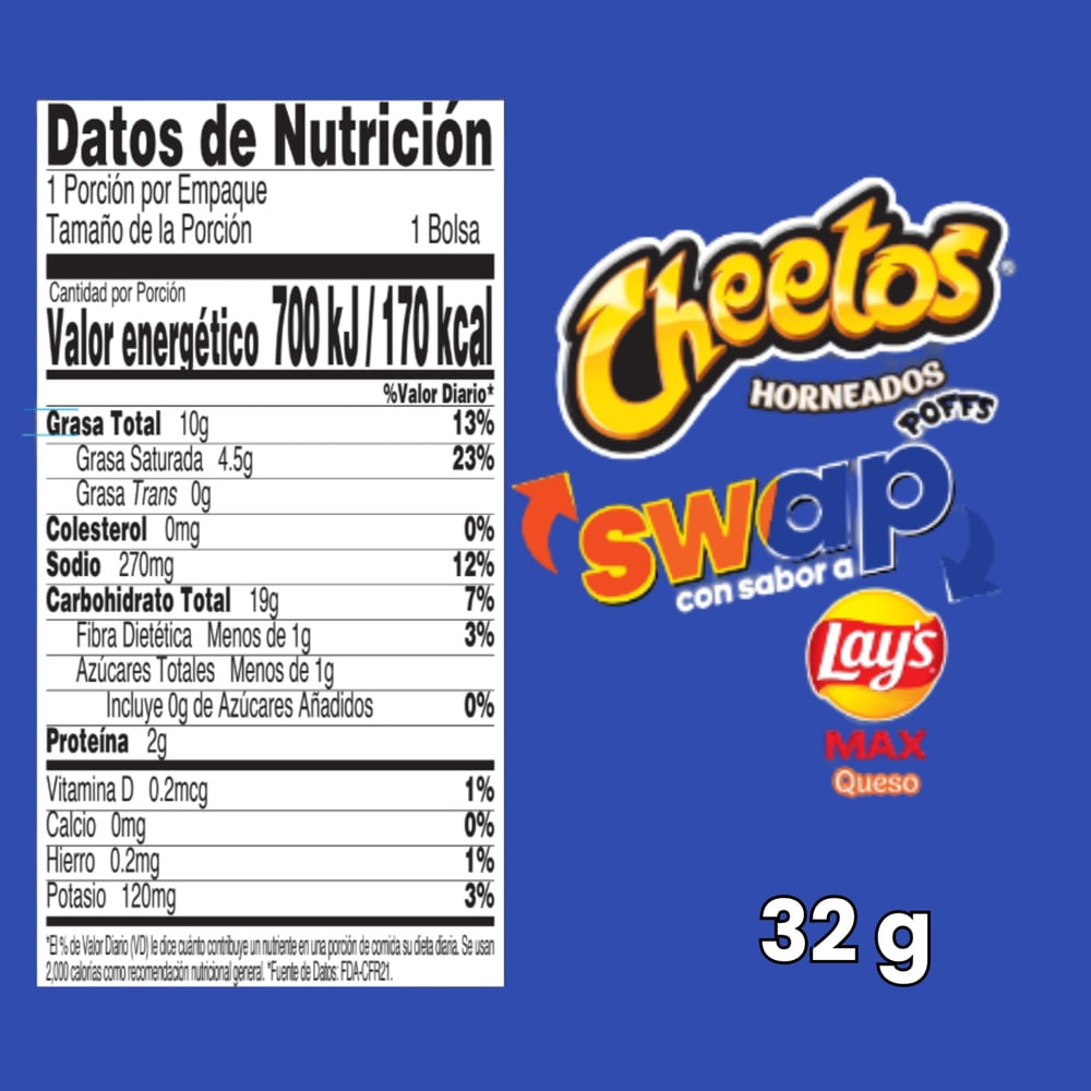 Comprar Papas y Frituras Cheetos Frito Lay Swap Sabor Lays Max Queso ...