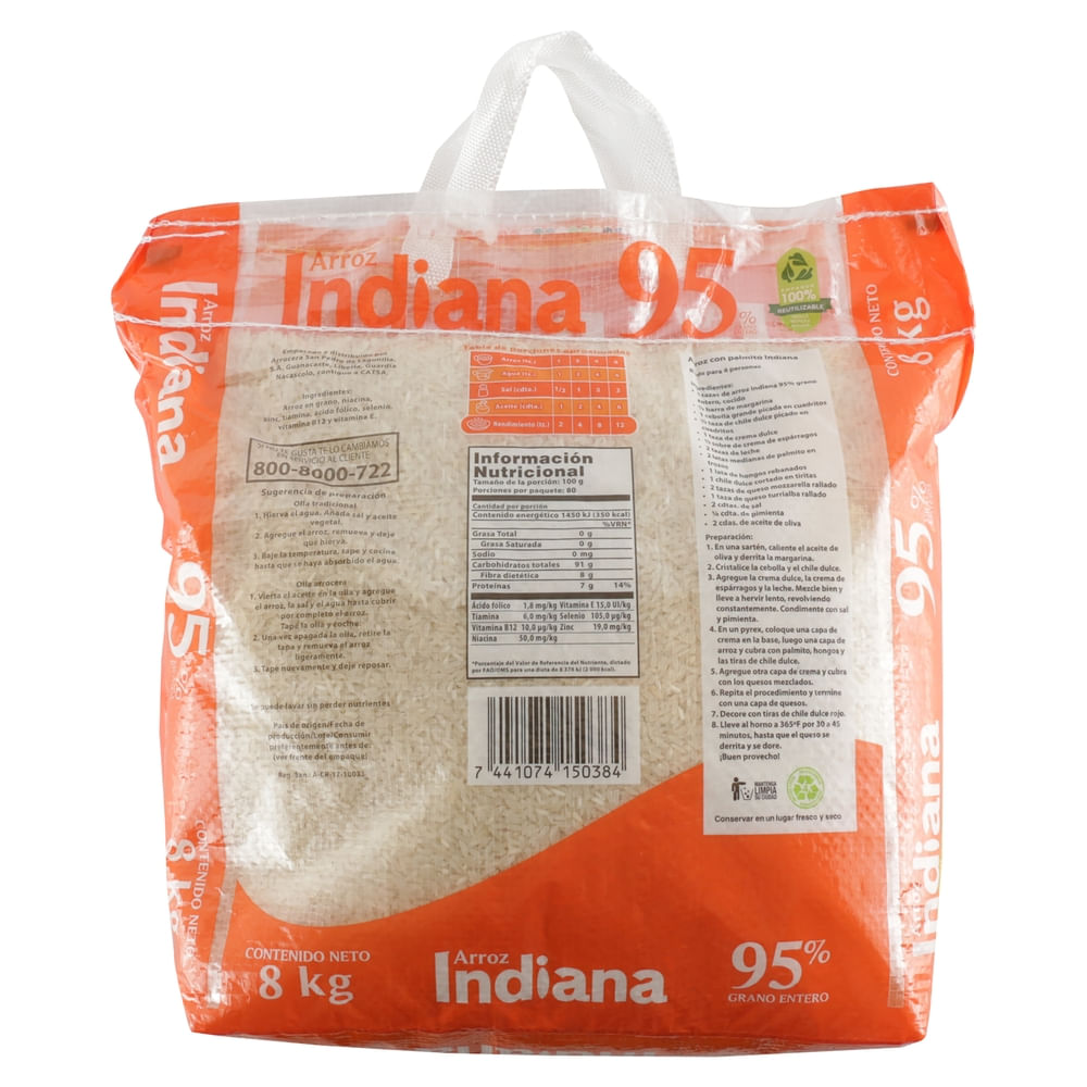 Comprar Arroz Indiana 95% grano entero - 8 kg | Walmart Costa Rica ...